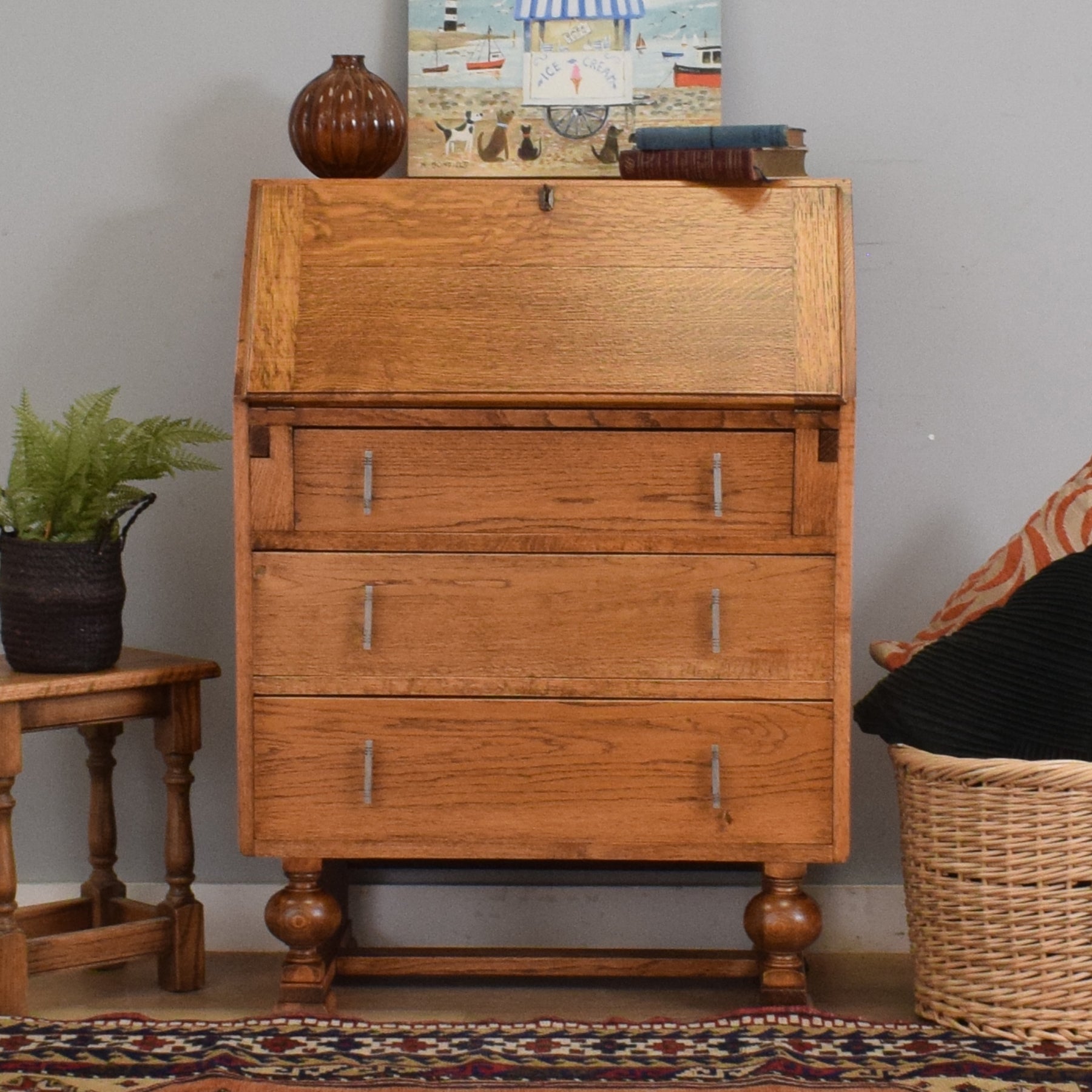 Restored Oak Bureau – Betel Restored Furniture