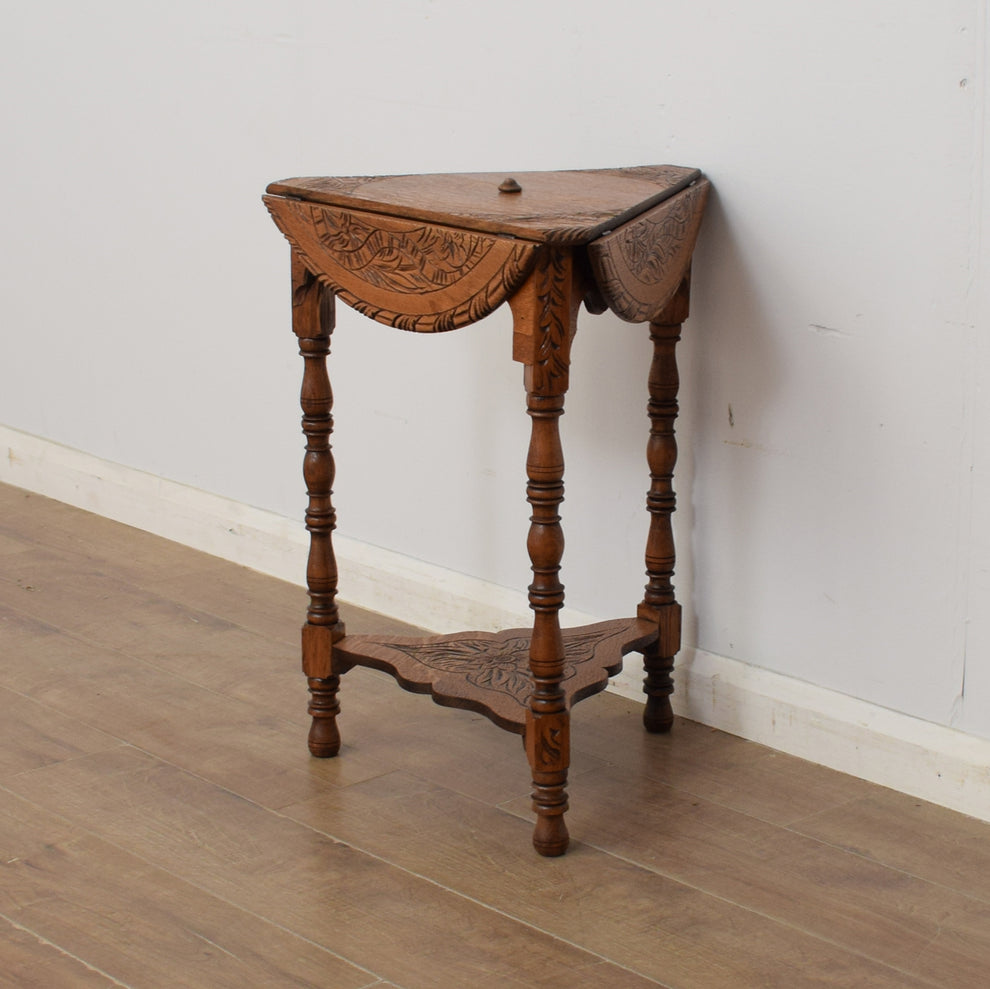 Carved Swivel-Top Side Table – Betel Restored Furniture