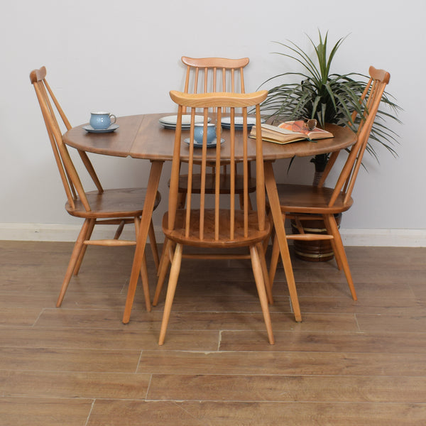 Restored Ercol Table and Four Chairs – Betel Restored Furniture