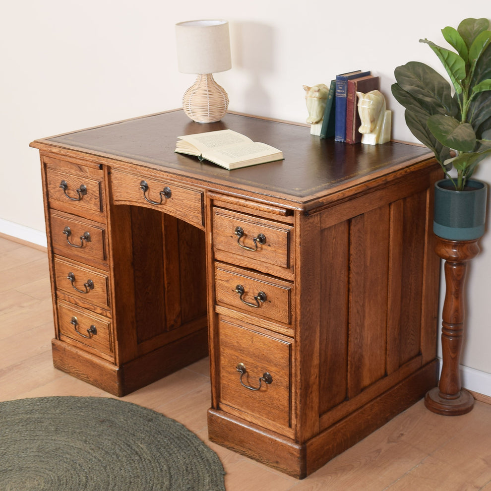 Oak Captains Desk – Betel Restored Furniture